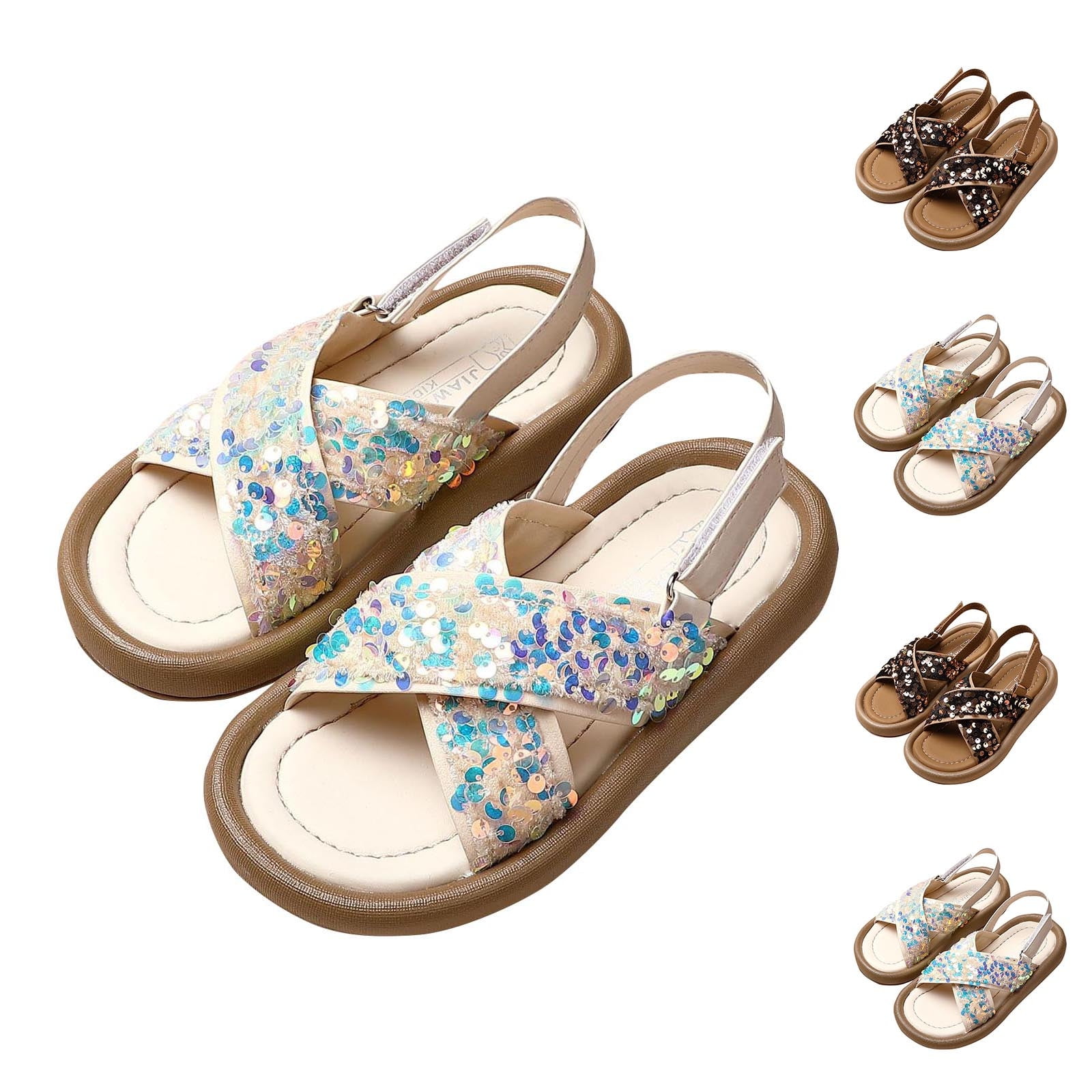 Cethrio Kids Girls Sandals Size 13 T, Open Toe Low Heel Party Princess ...