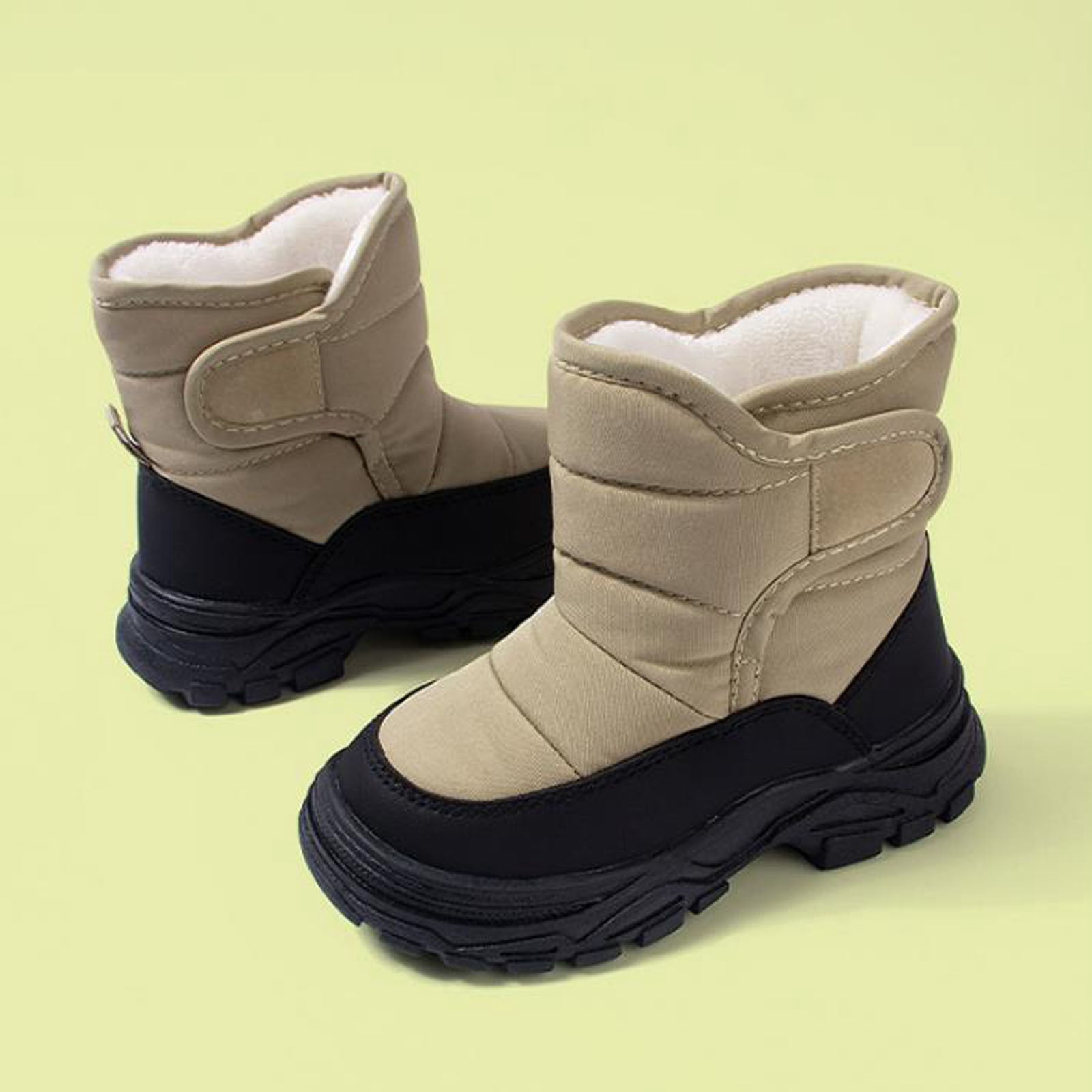 Cethrio Little Boys Snow Boots, Thermal Mid Calf Skiing Non-slip Winter ...