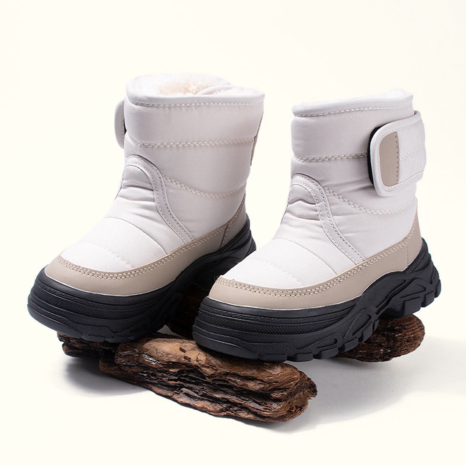 Cethrio Little Girls Snow Boots, Warm Non-slip Mid Calf Outdoor Winter ...