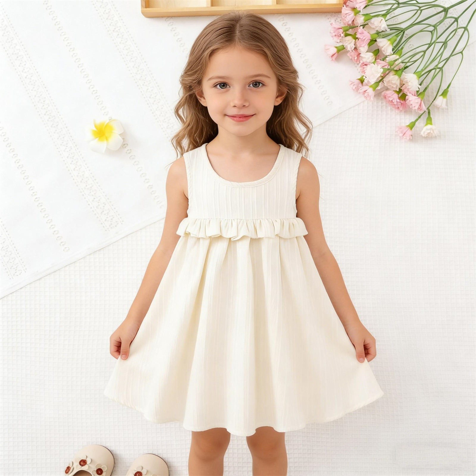 Cethrio Summer Dresses for Girl 2026, Party Mid-length Sleeveless ...
