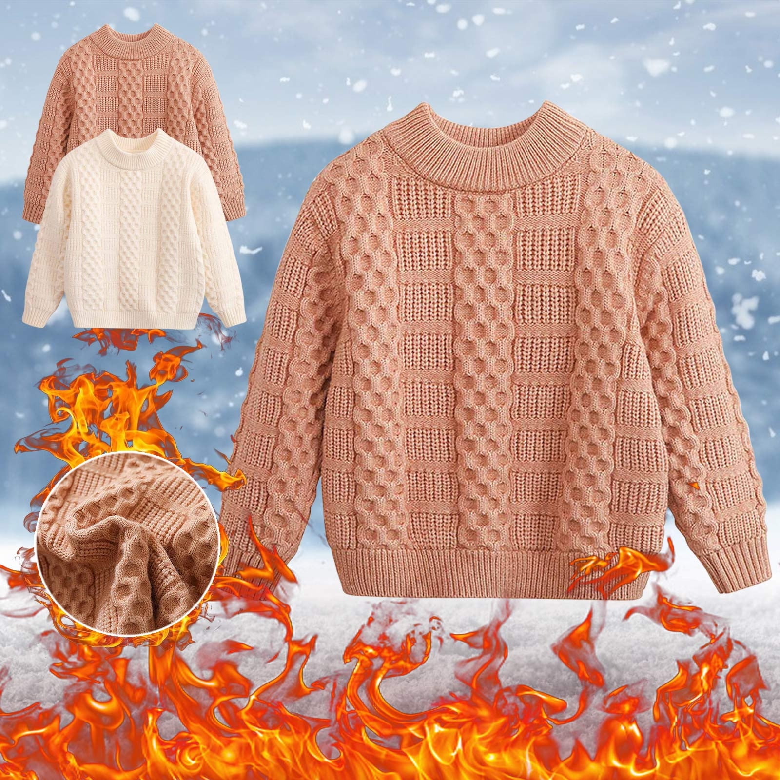 Cethrio Sweaters for Toddler Girls Solid Clearance Christmas Gifts Long ...
