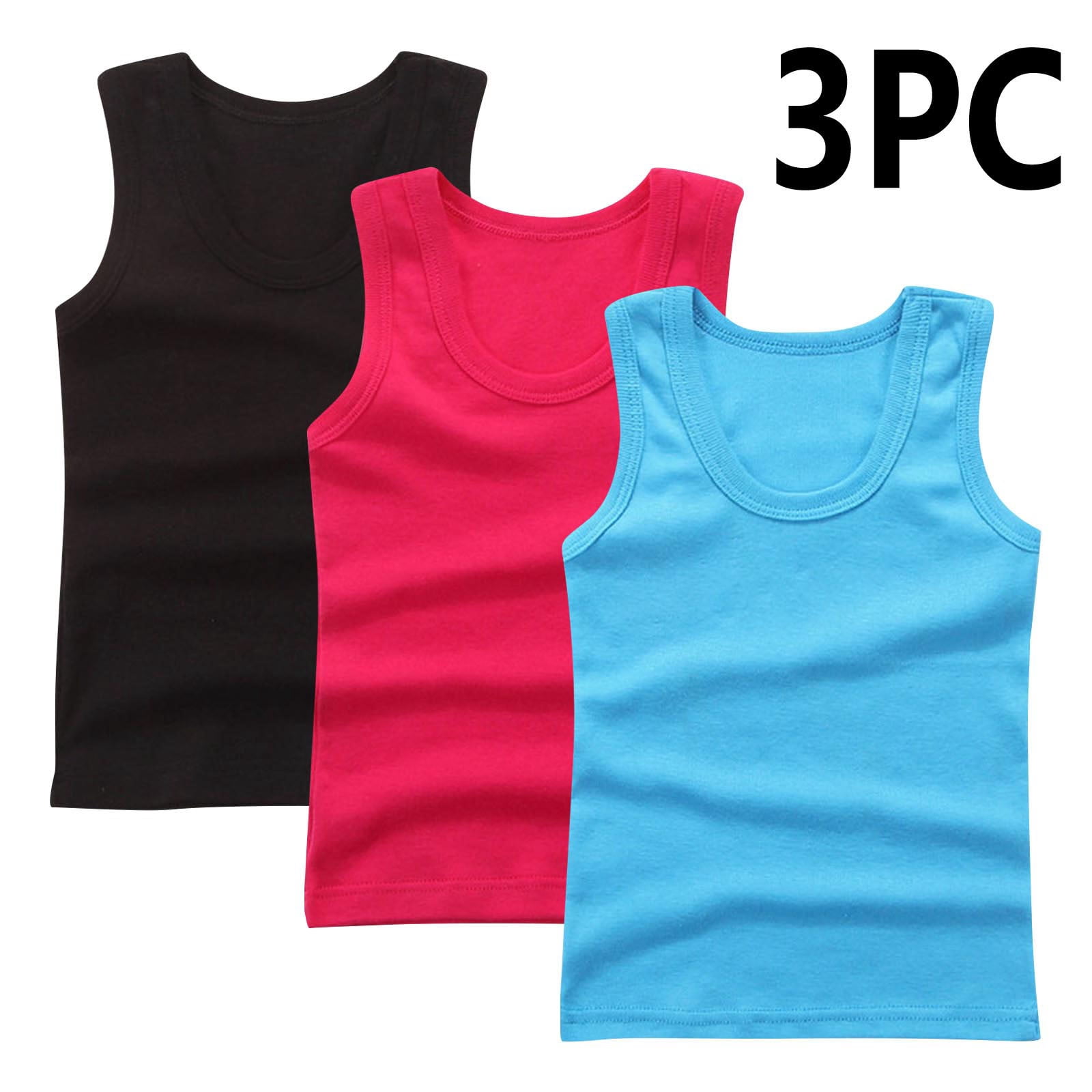 Cethrio Kids Boys Cotton Tank Tops, 3 Piece Athletic Casual Crewneck ...