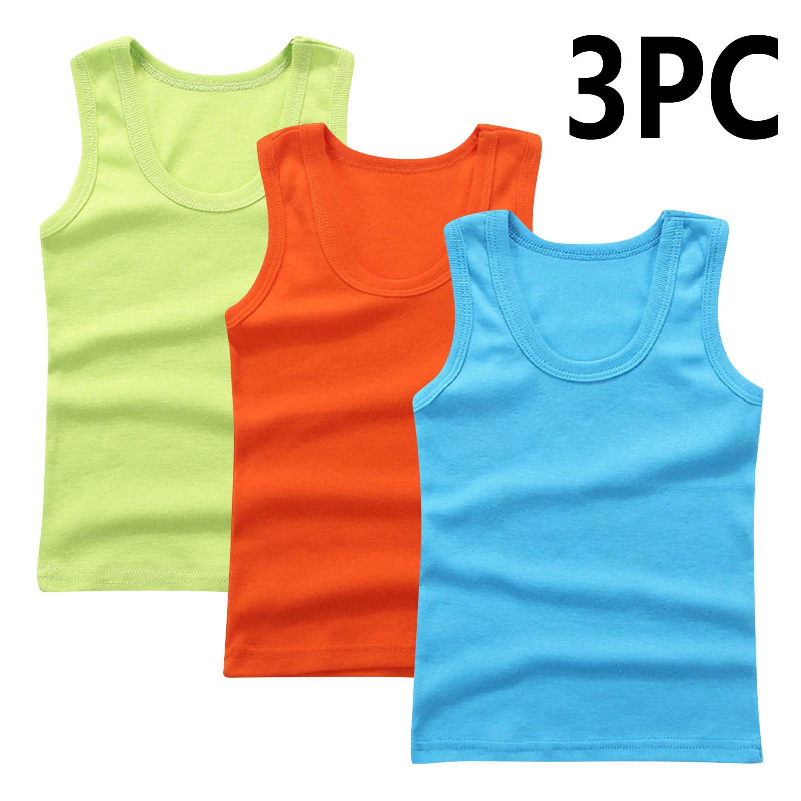 Cethrio Kids Boys Cotton Tank Tops, Crewneck Casual 3 Piece Athletic ...