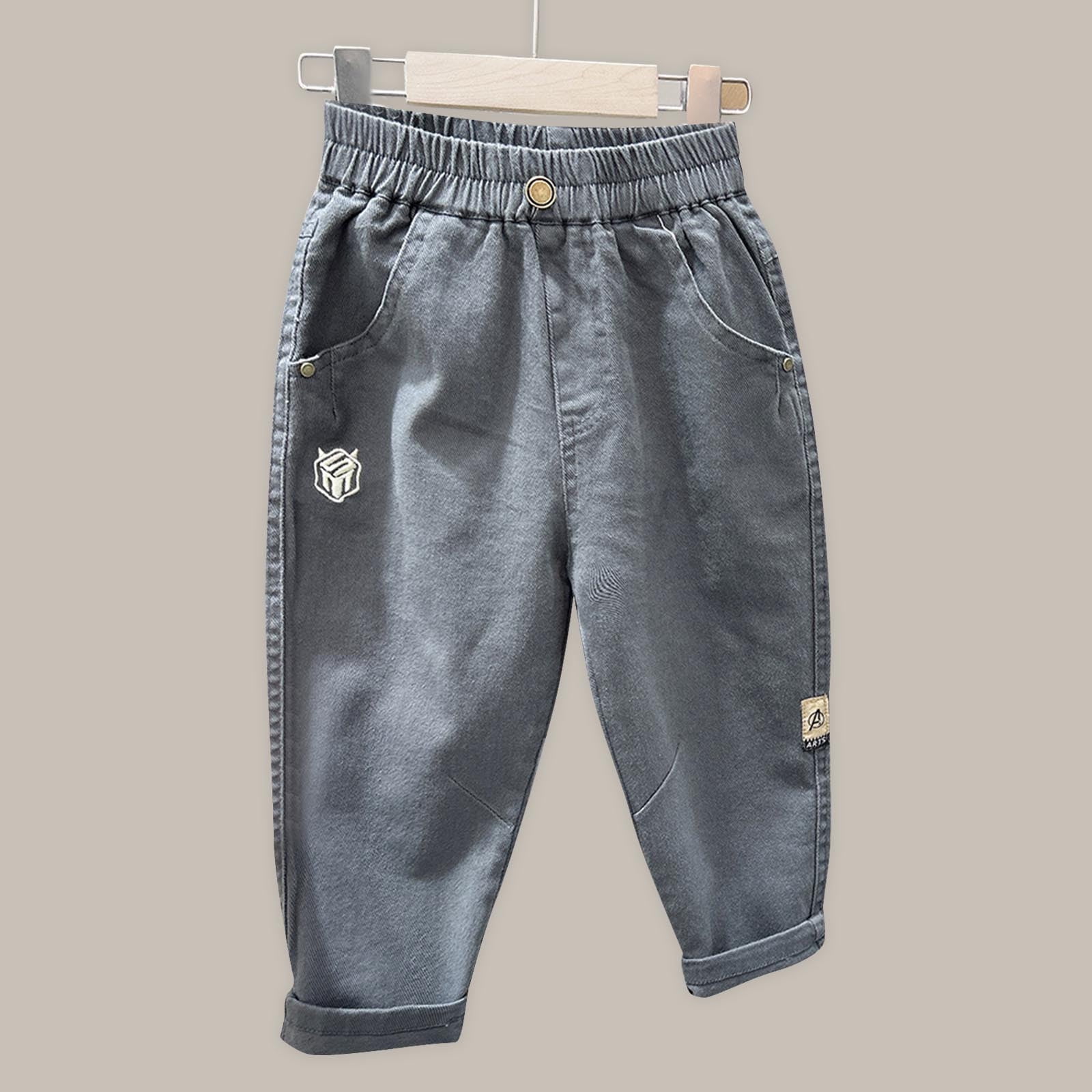 Cethrio Kids Boys Jeans with Pockets, Casual Elastic Waist School ...
