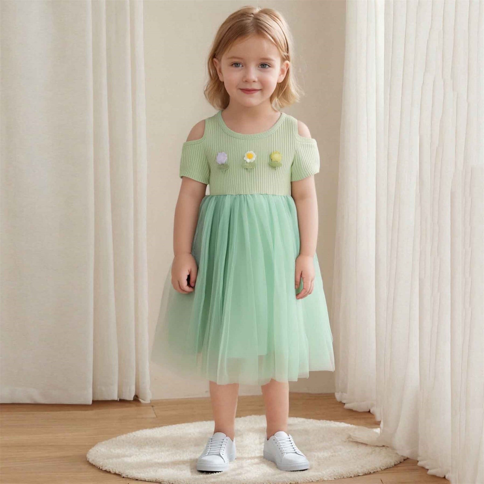 Cethrio Kids Girl's Summer Dresses, Party A-Line Mesh Princess Girls ...