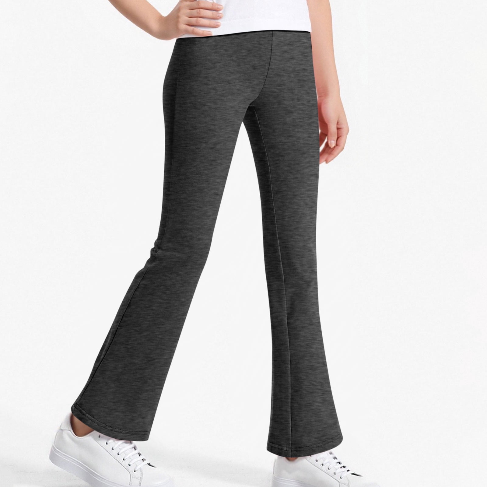 Cethrio Kids Girls Flare Pants, Casual Elastic Waist Stretchy Cotton ...
