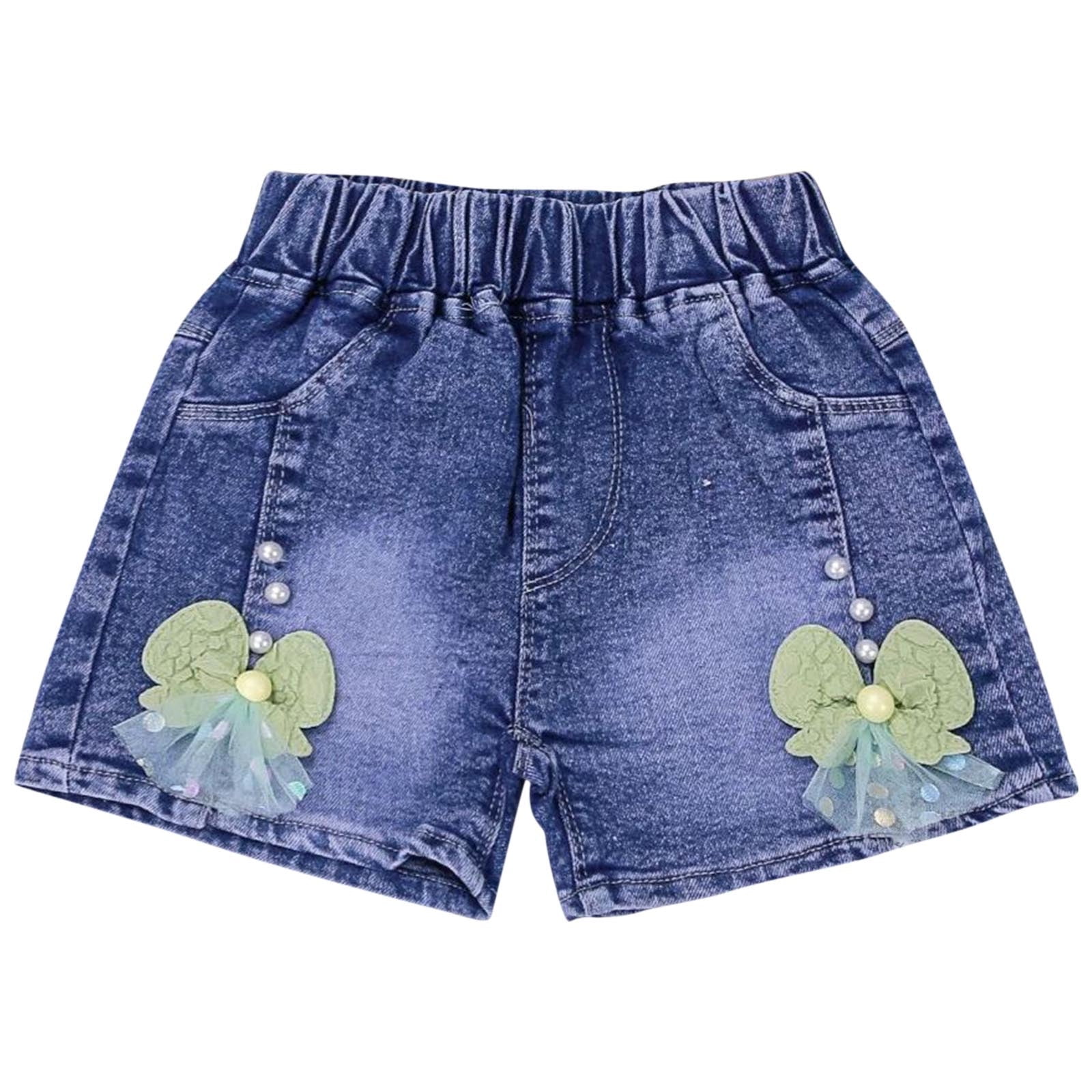 Cethrio Kids Girls Jean Shorts with Pockets, Summer 2025 Stretch Casual ...