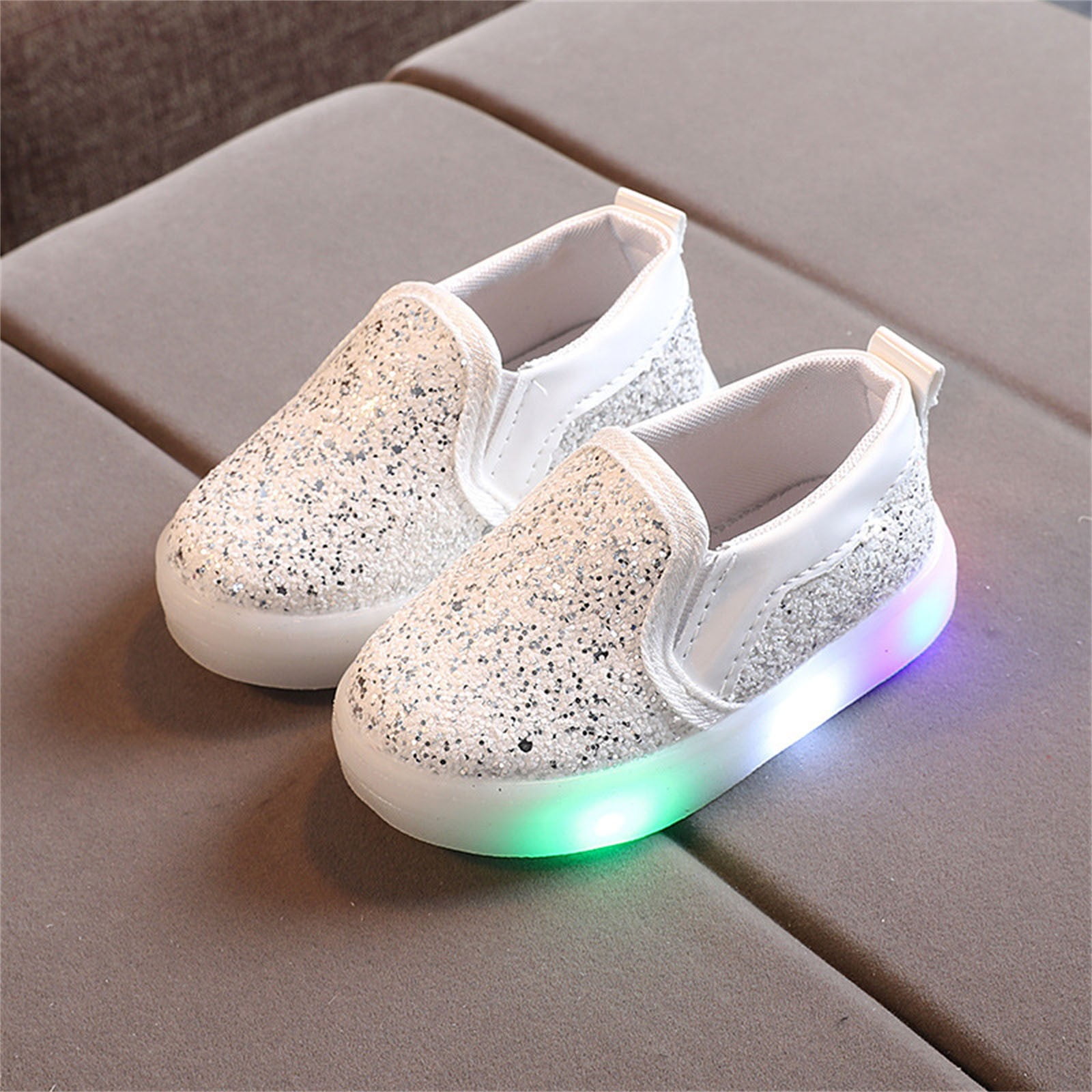 Cethrio Kids Girls Light Up Sneakers, Cotton Lightweight Casual Flat ...