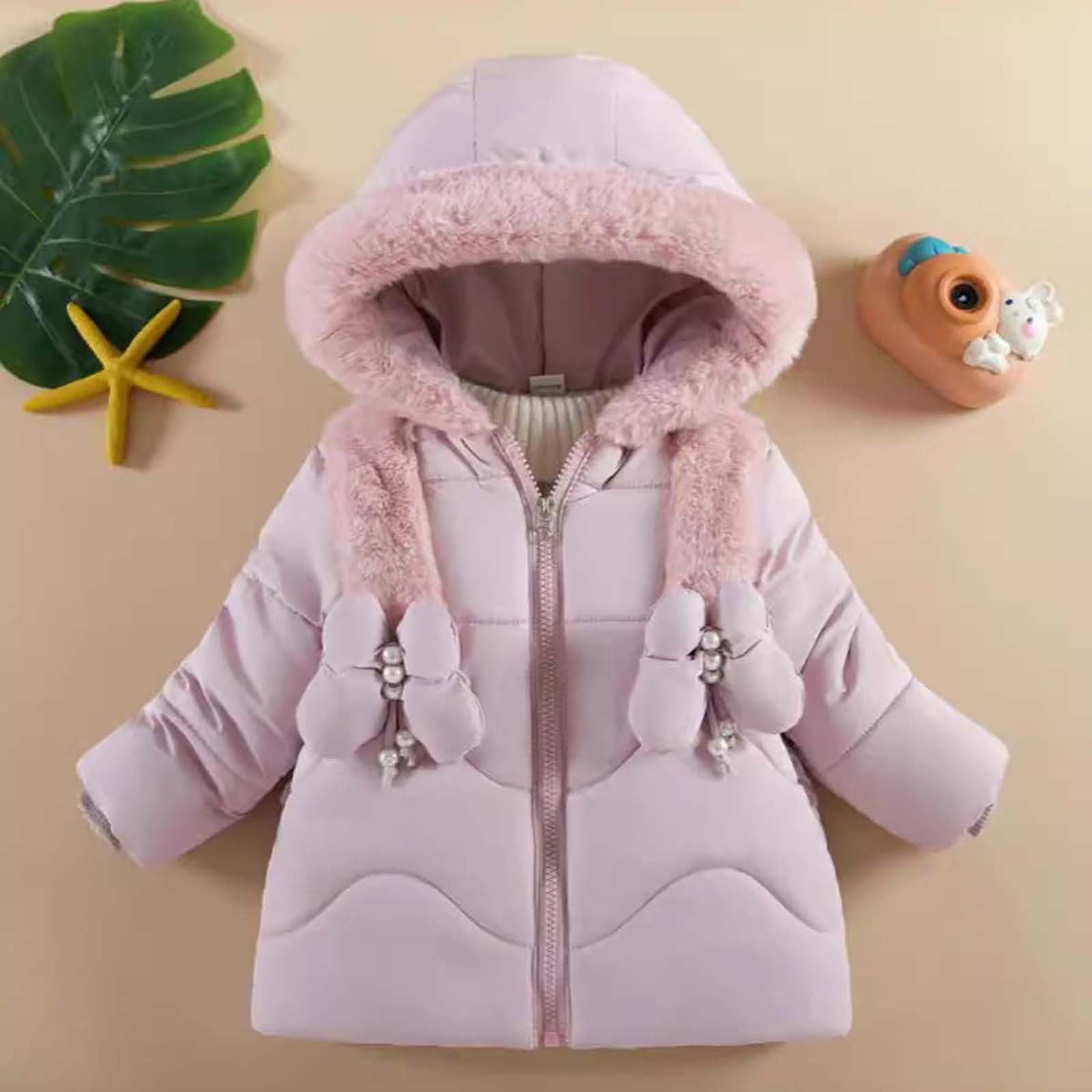 Cethrio Toddler Girls Puffer Jackets, Zip up Winter Lightweight Warm ...