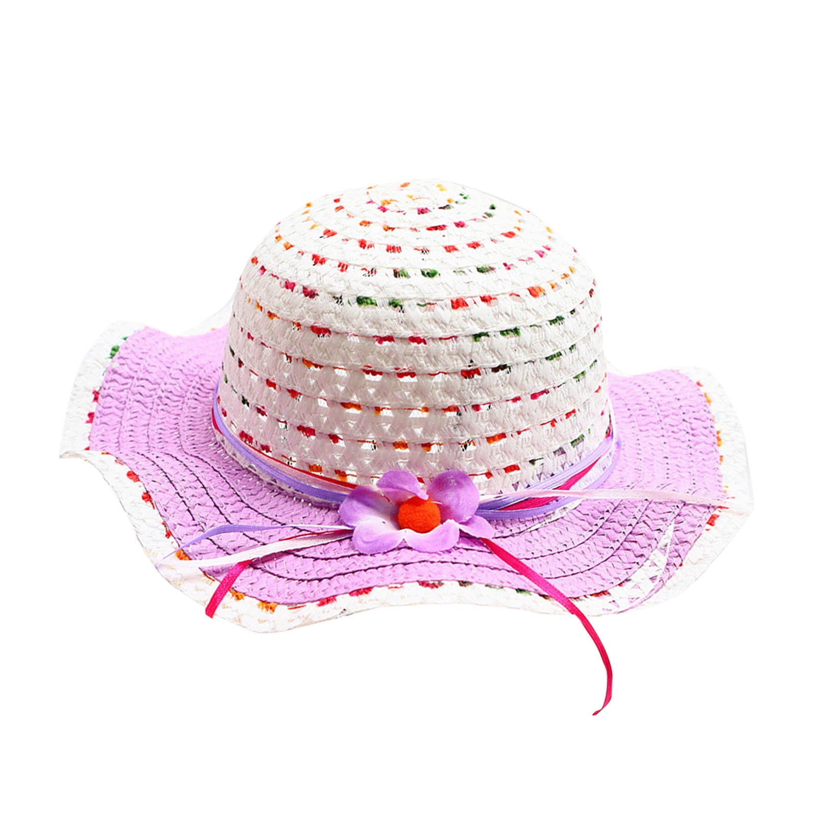 Cethrio Kids Girls Summer Hats, Summer Wide Brim Outdoor Straw Hats Sun ...