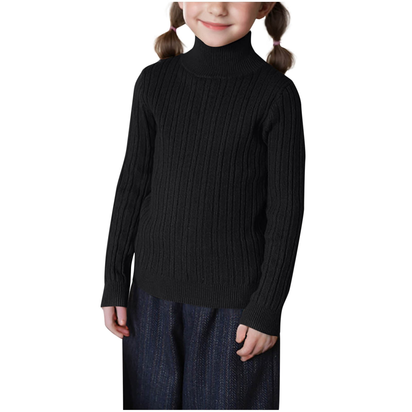 Cethrio Kids Girls Turtleneck Sweaters, Thermal Slim Fit Long Sleeve ...