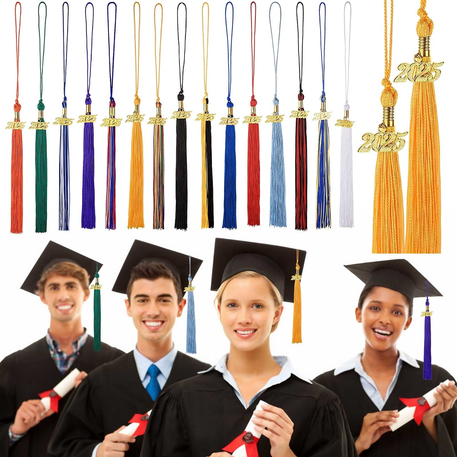Cetilox 2025 Graduation Tassel with Gold Year Charm, Commemorative ...