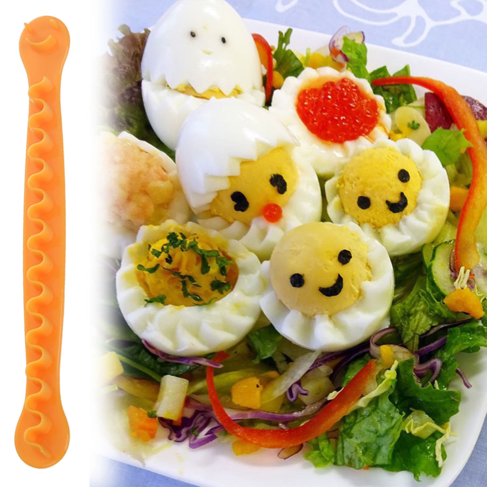 Cetilox Deviled Egg Cutter in Half, for Hard Boiled Eggs Fancy Cut ...