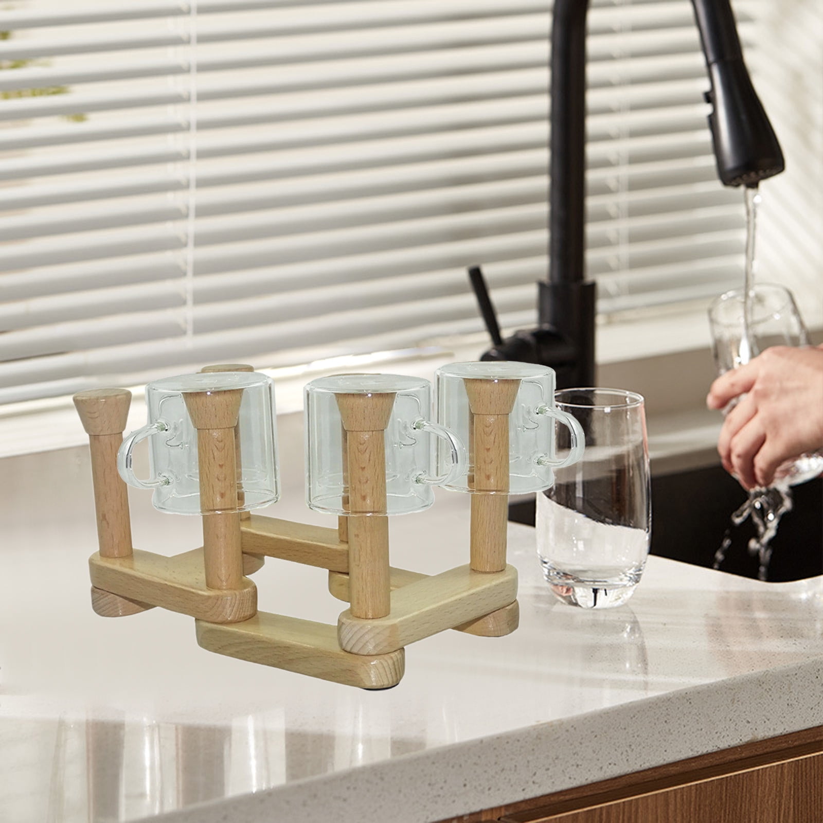 Cetilox Foldable And Detachable Wooden Cup Drained Storage Rack ...