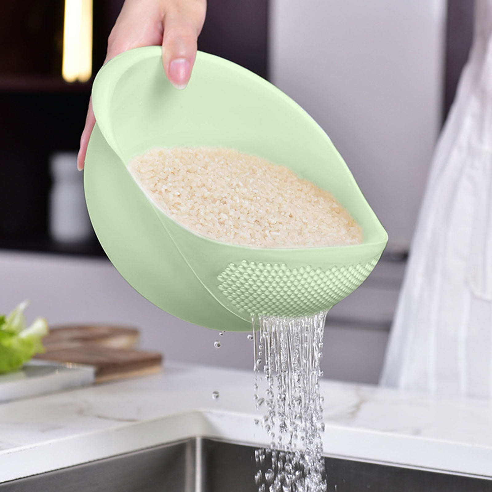 Cetilox Heavy-Duty Plastic Rice Washer with Drainer Handle, Multi ...