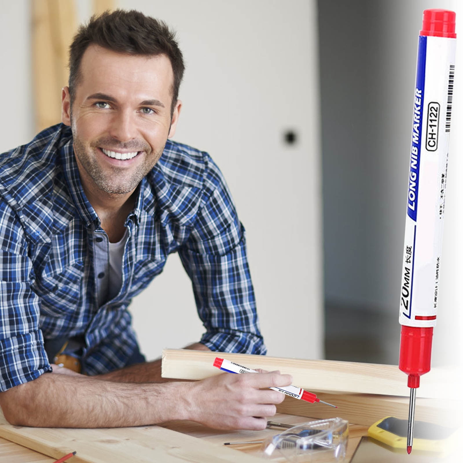 Cetilox Long Head Deep Hole Marker Pens,20mm Deep Reach Markers,Long ...