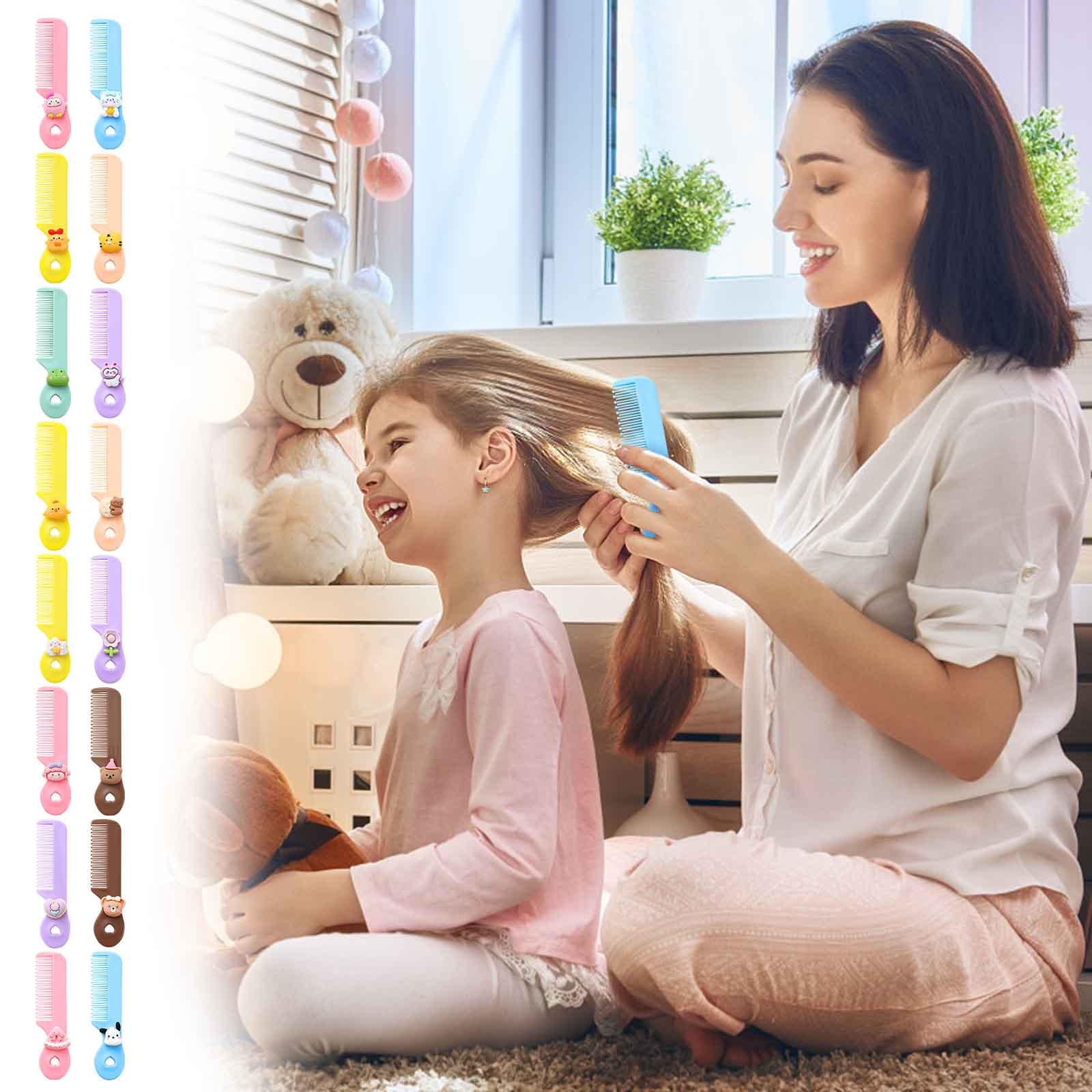 Cetilox Mini Cute Hair Comb for Kids - Soft Round Bristles, Portable ...