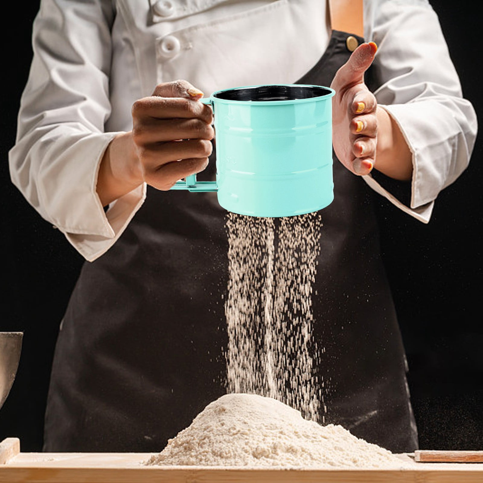 Cetilox Stainless Steel Flour Sieve Cup - One-Hand Operated Baking Tool ...