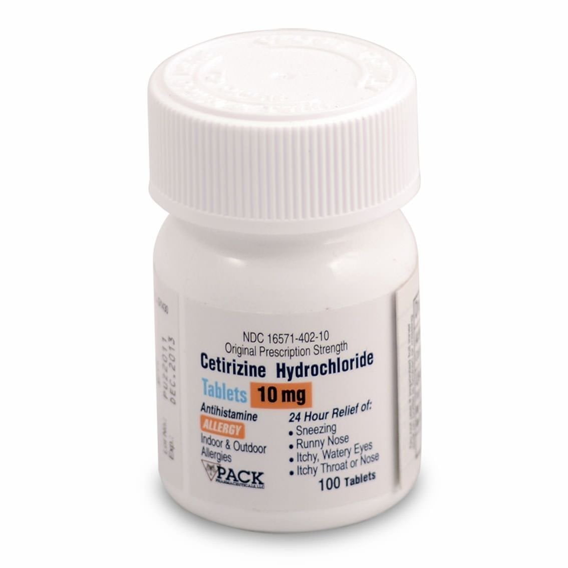 Cetirizine Hydrochloride 10mg Antihistamine 24Hr Allergy Relief, 100 ...