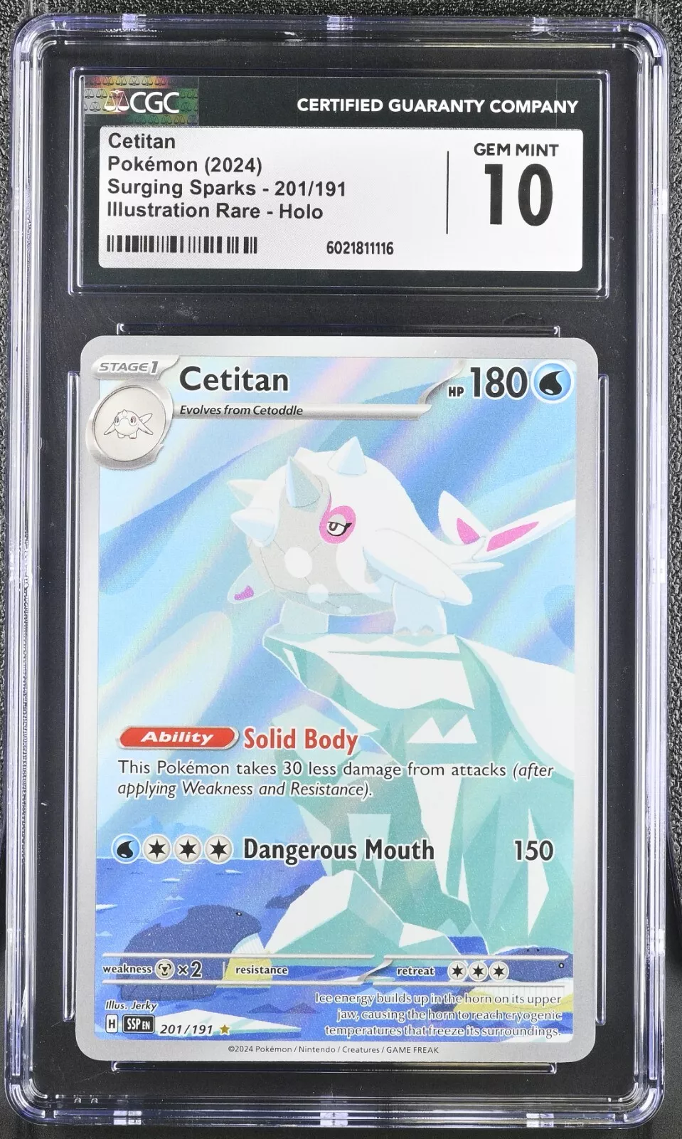 Cetitan 201/191 IR Surging Sparks SSP Pokemon TCG Card CGC 10 GEM MINT 2024 - Walmart.com