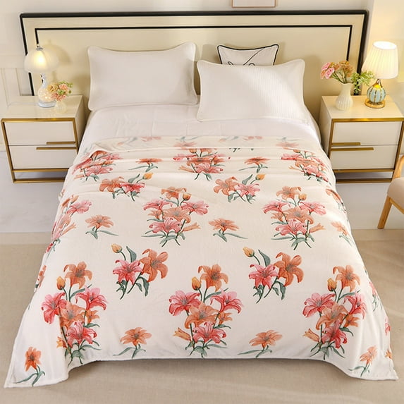 Cevemin 1 Pc Winter Thick Milk Velvet Flannel Blanket - Multicolor Soft ...