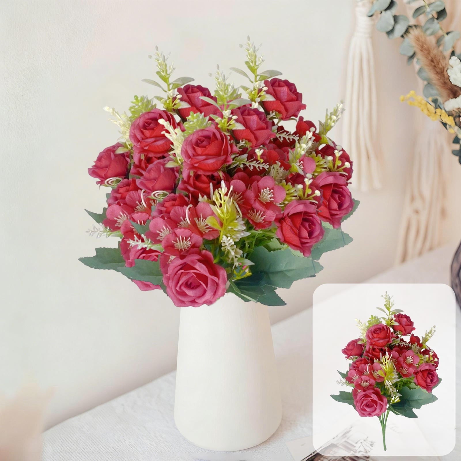 Cevemin 1 Pcs Simulation Rose Flowers - Plastic Artificial Roses in ...