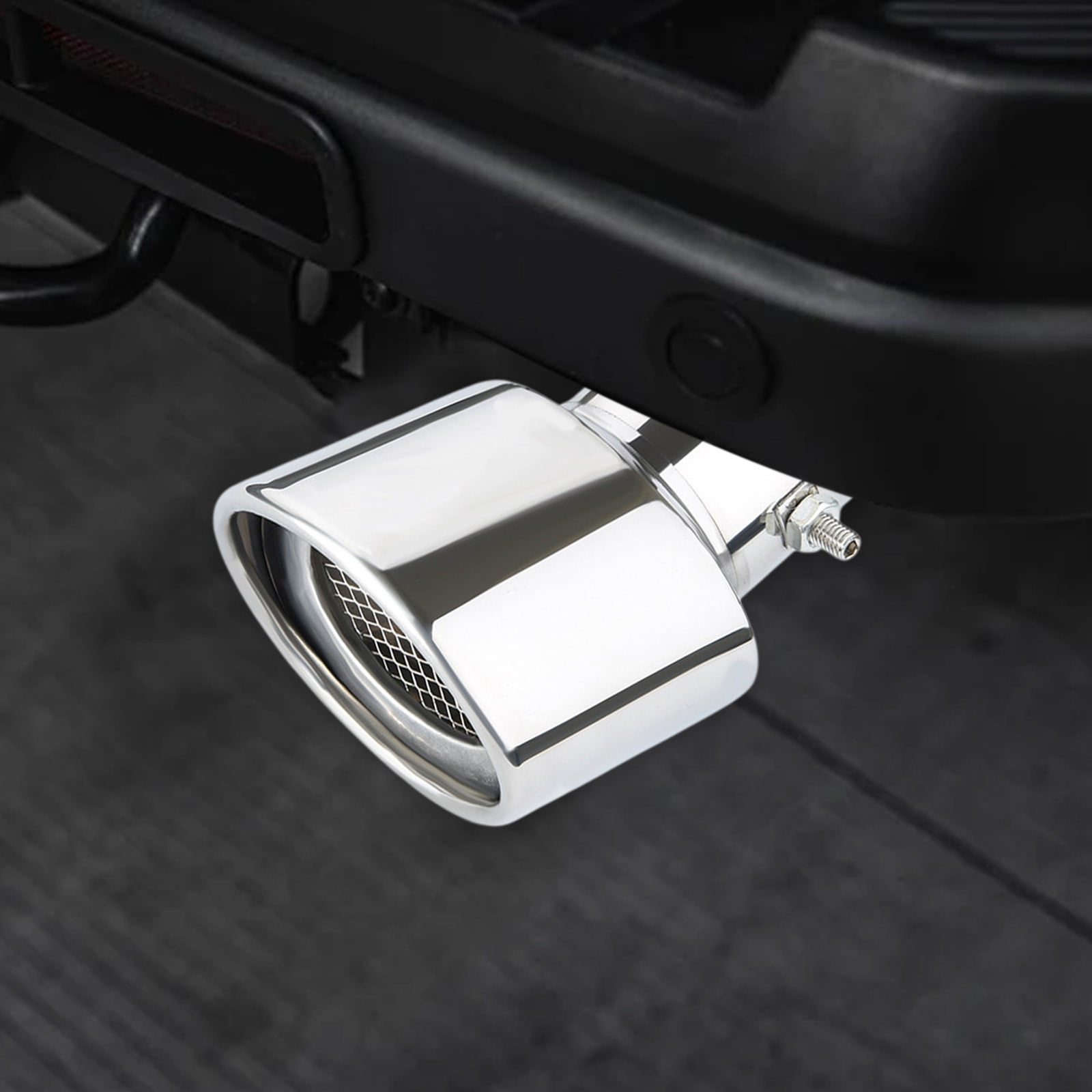 Cevemin 1 Pcs Universal Stainless Steel Car Exhaust Pipe Cover - Single ...