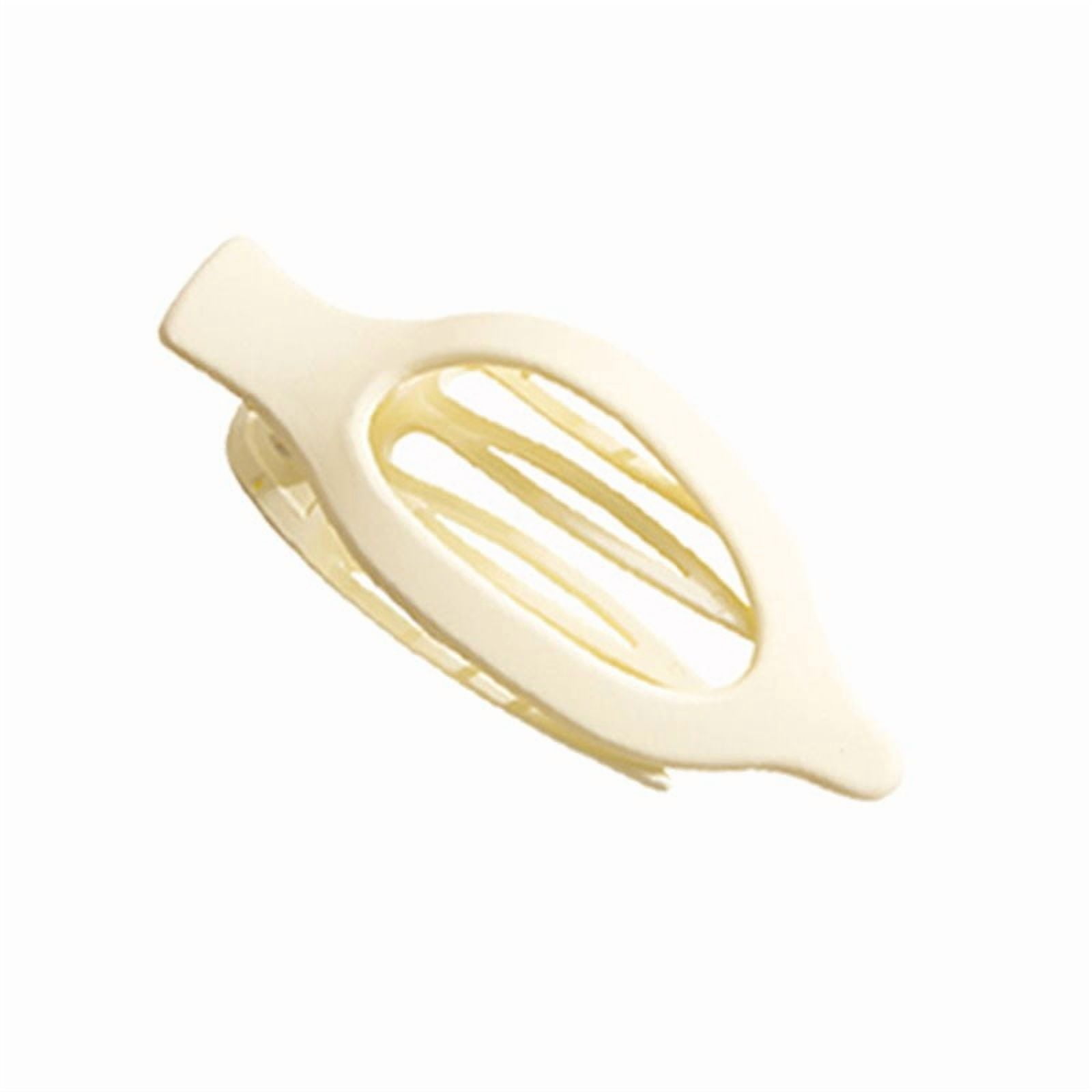 Cevemin 1 Pcs White Plastic French Oval Flat Claw Hair Clip for Women ...