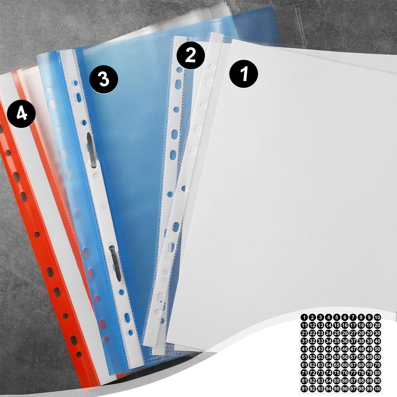 Cevemin 1 Sheet of 1 Inch 1-100 Number Stickers - Multicolor Circular ...