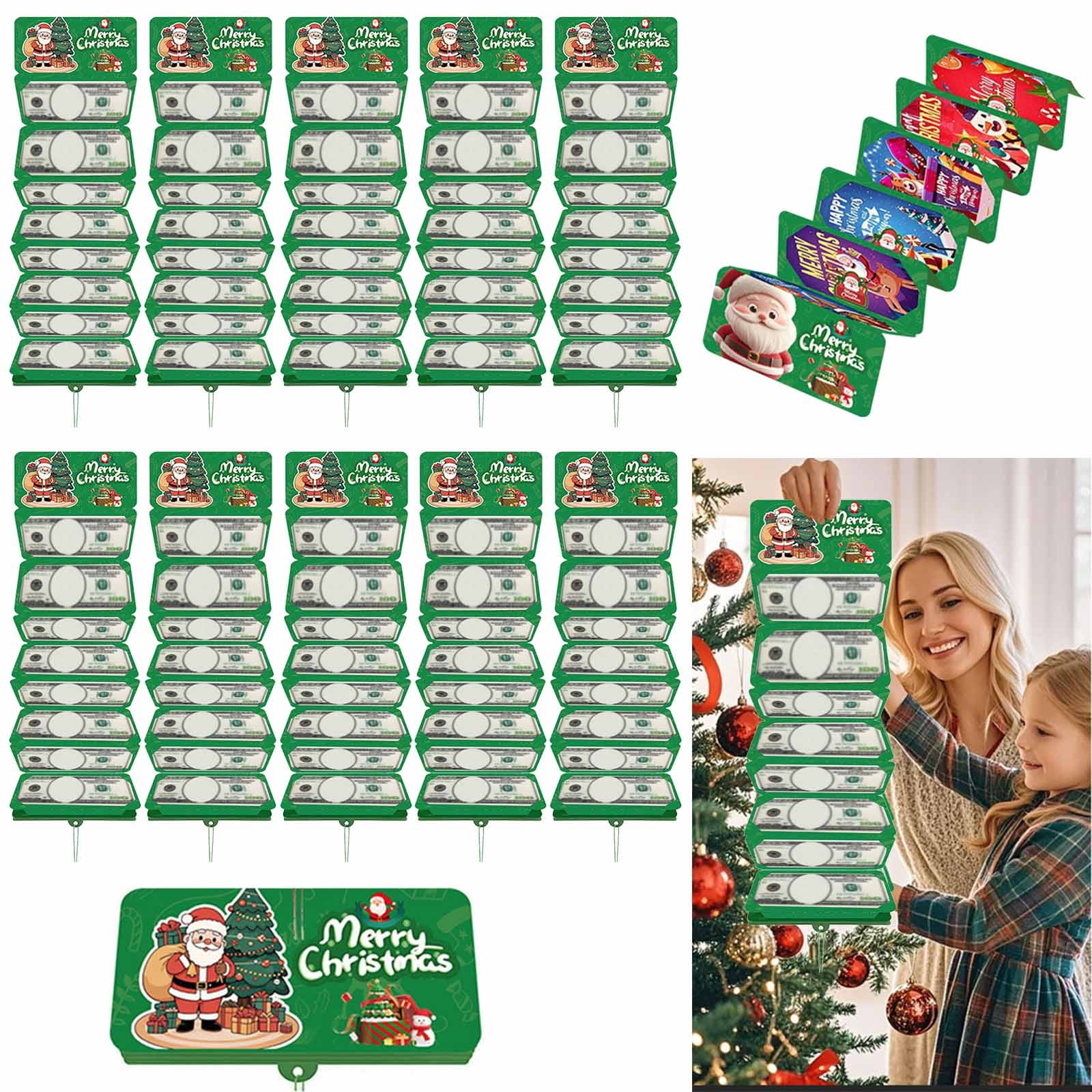 Cevemin 10 Pcs Christmas Red Envelope Money Box with 10 Card Slots ...