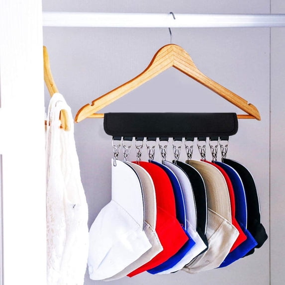 Cevemin 10 Pcs Portable Hat and Clothes Hanger Clip - Foldable Storage ...
