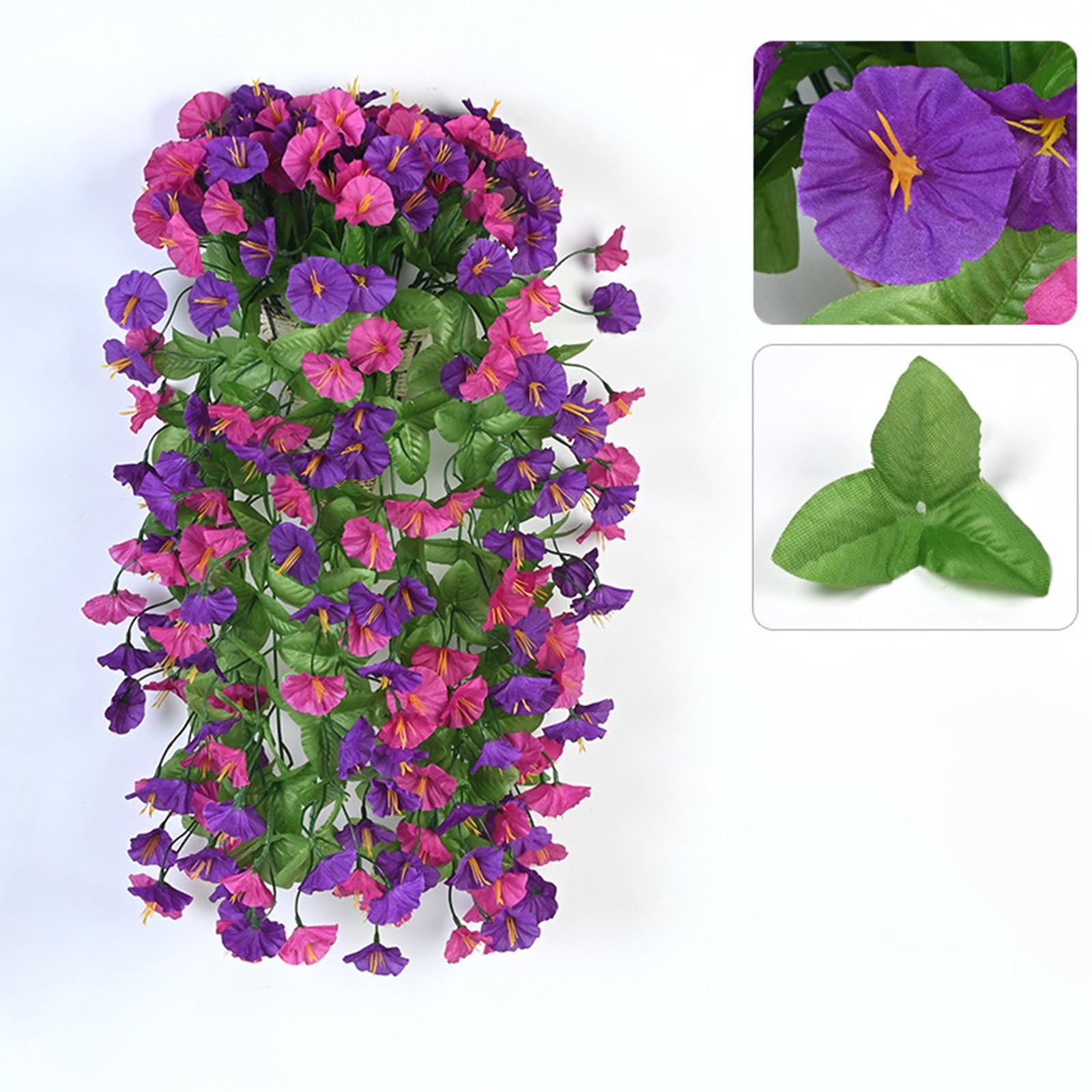 Cevemin 12-Branch Artificial Morning Glory Hanging Vines - 27.36in ...
