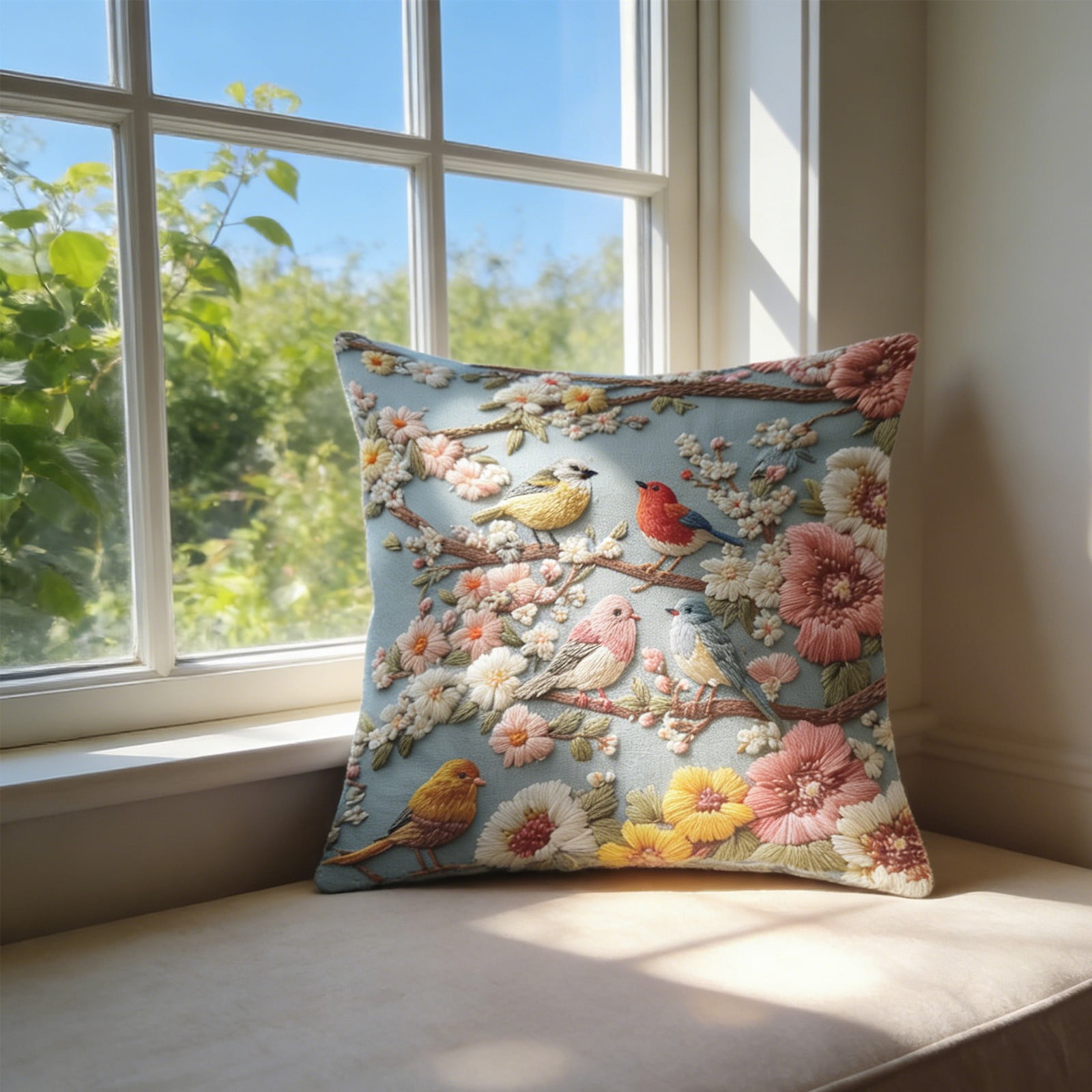 Cevemin 18x18 Inch Short Lint Floral Pattern Pillowcase - Soft and ...