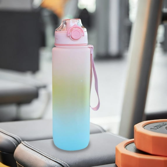 Cevemin 1L Color Gradient Sports Water Bottle - High-Capacity Plastic ...