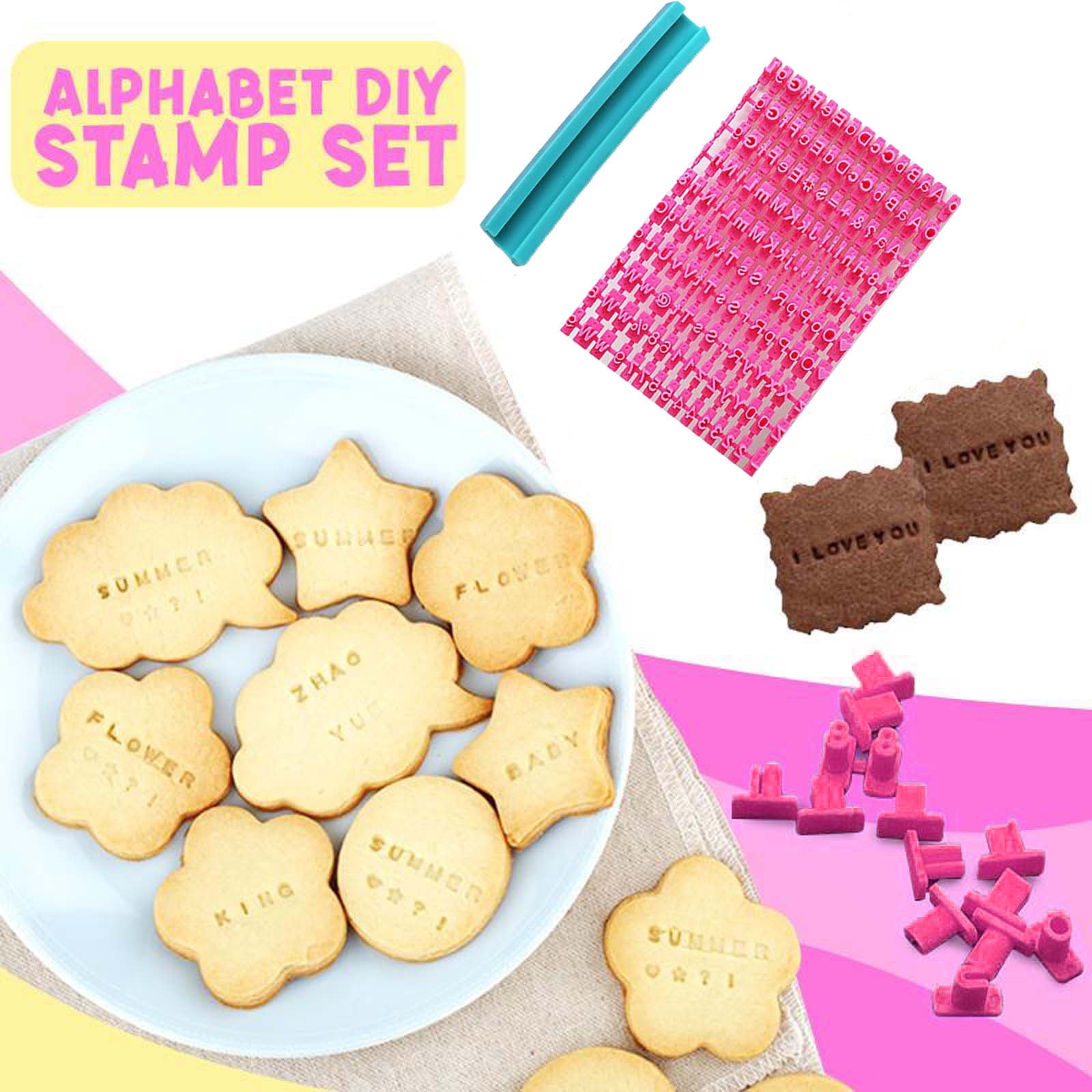 Cevemin 1Pcs Set Number & Letter Cookie Alphabet Embosser Cutter ...