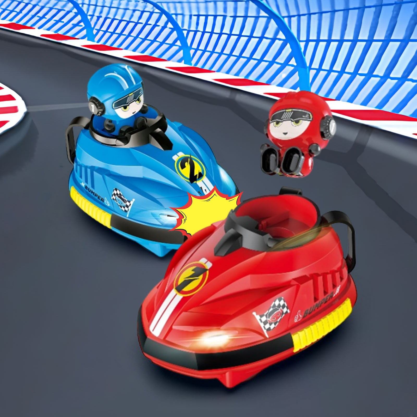 Cevemin 2 Pack Remote Control Bumper Cars - Interactive Family Game ...