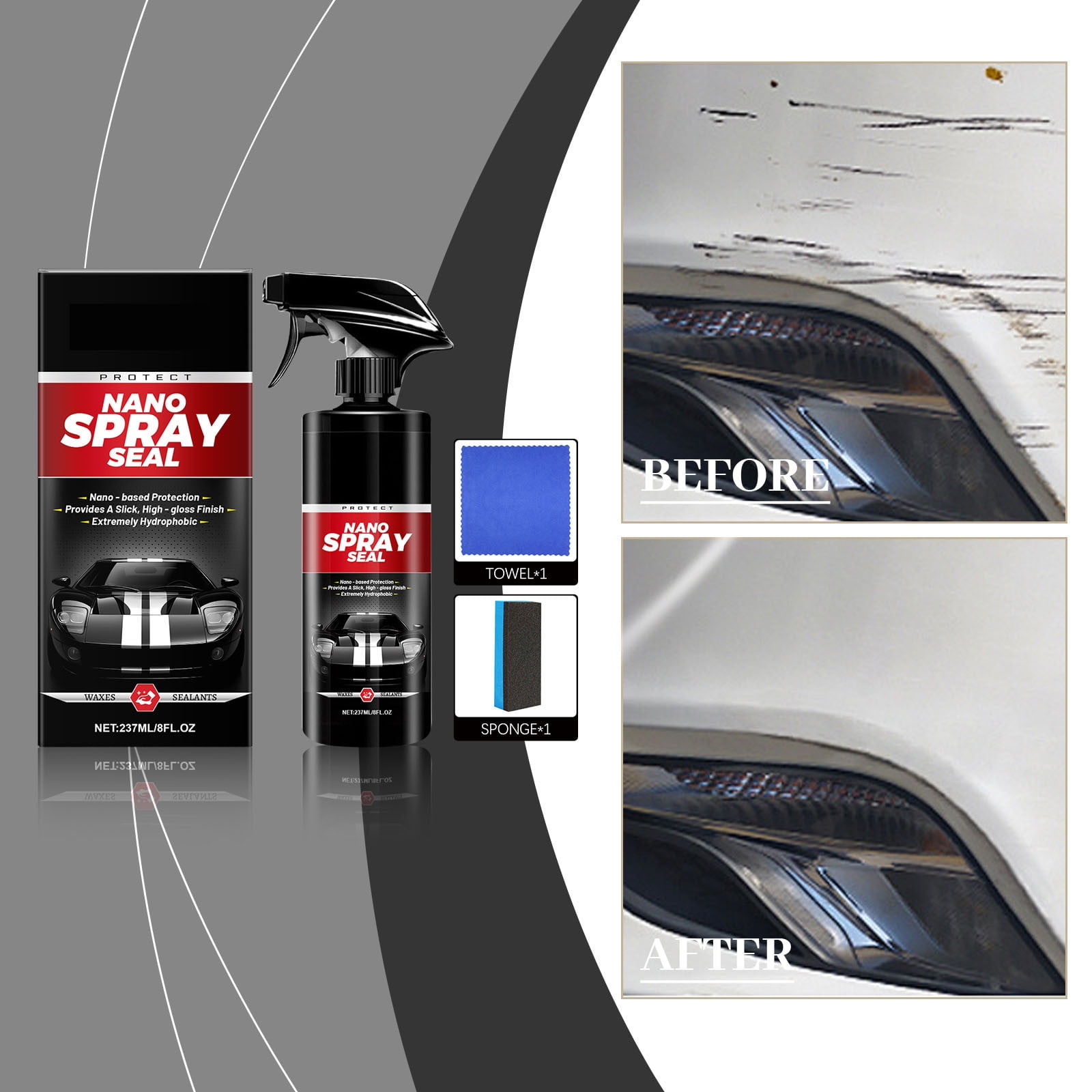 Cevemin 2025 Advanced Nanos Car Scratch Remover Spray Kit - Synthetic ...