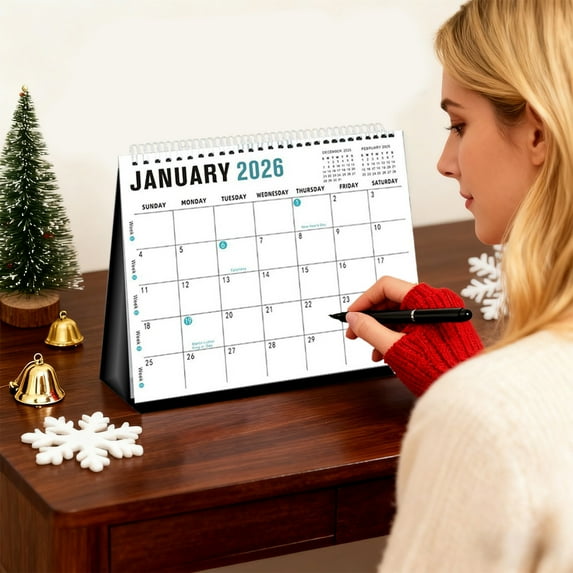 Cevemin 2026-2027 18 Month Desk Calendar, Standing Flip Calendar with ...