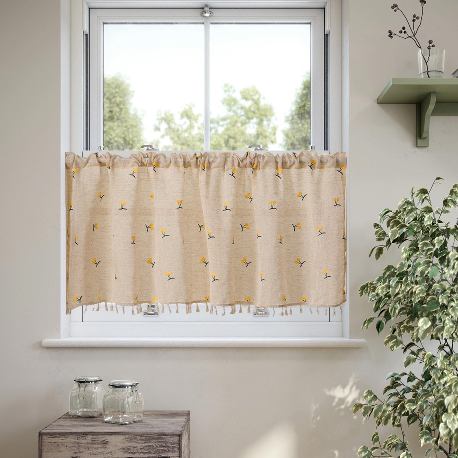 Cevemin 23.62x39.37 Inch Polyester Atmospheric Short Curtains ...