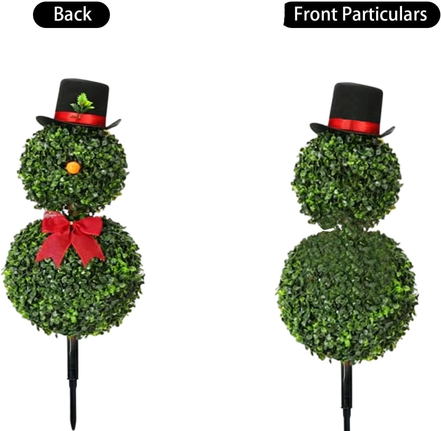 Cevemin 30 Inches Artificial Snowman Shaped Topiary Tree with Red Bow ...