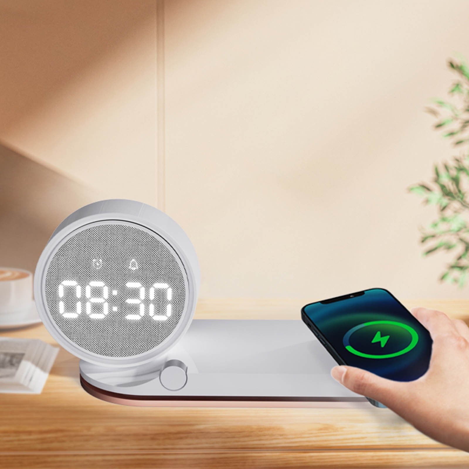 Cevemin 4 in 1 Wireless Charger 15W Fast Charging Station with Alarm ...