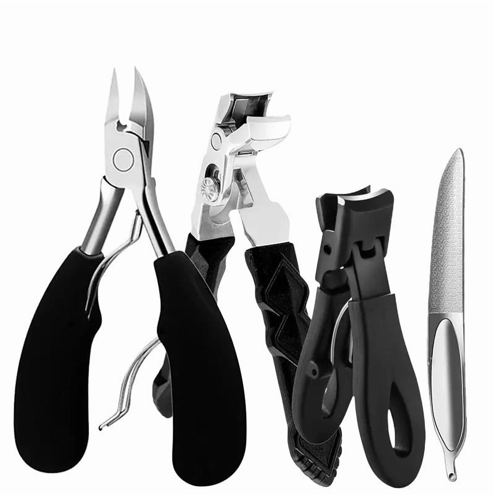 Cevemin 4 Pcs Nail Clippers Set - Ergonomic Stainless Steel Long Handle ...