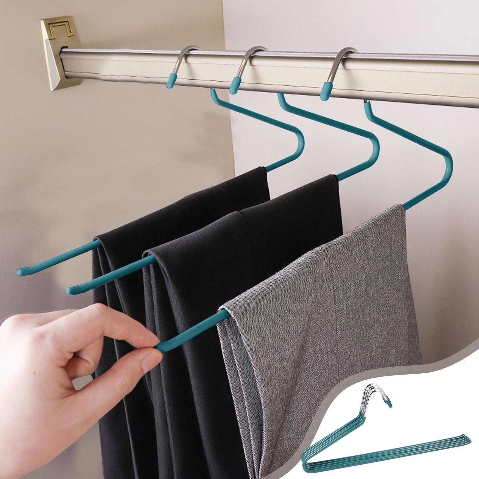 Cevemin 5 Pcs Z Shaped Pants Hanger Heavy Duty Iron Clothes Rack ...