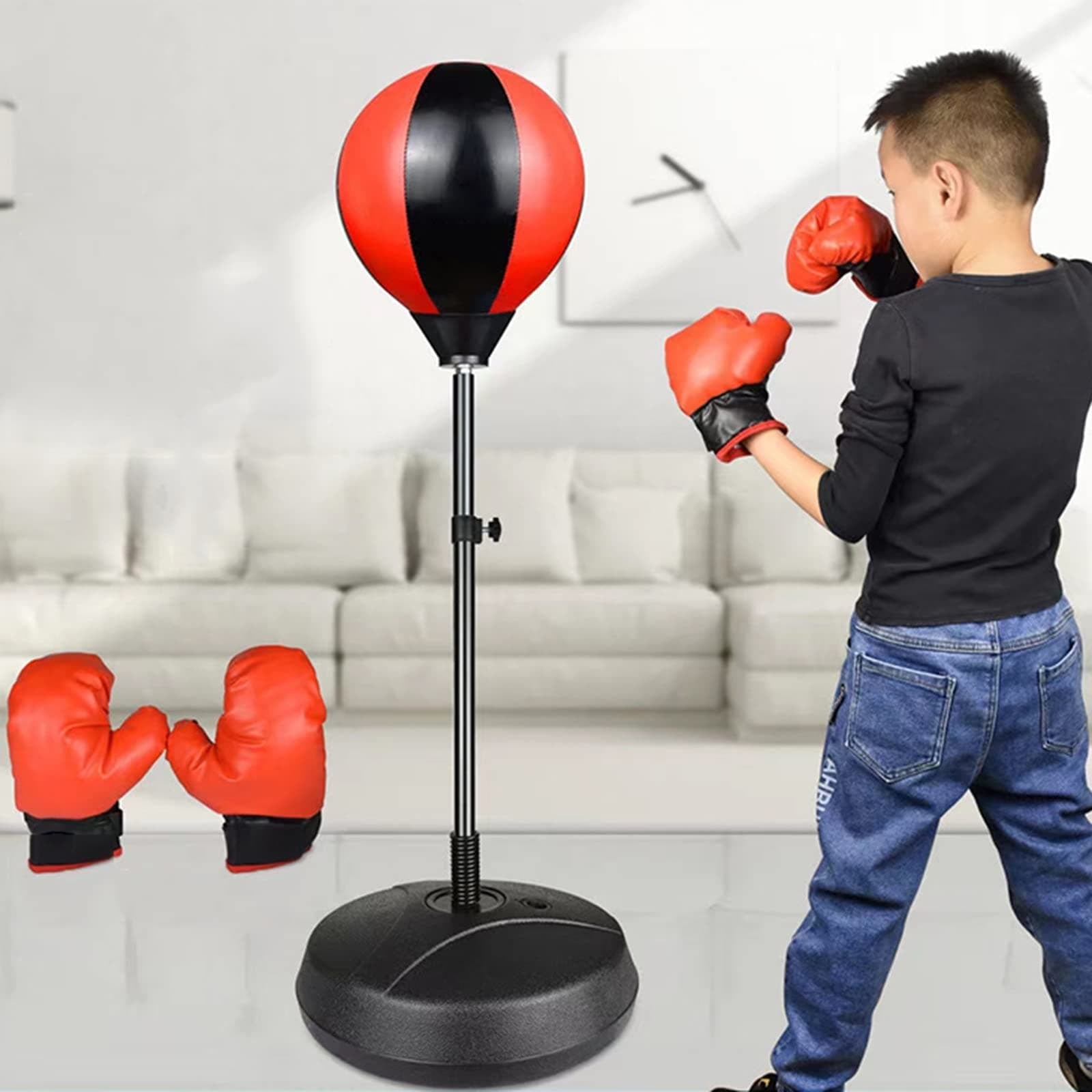 Cevemin Adjustable Indoor Boxing Stand with Lightweight Punching Bag ...