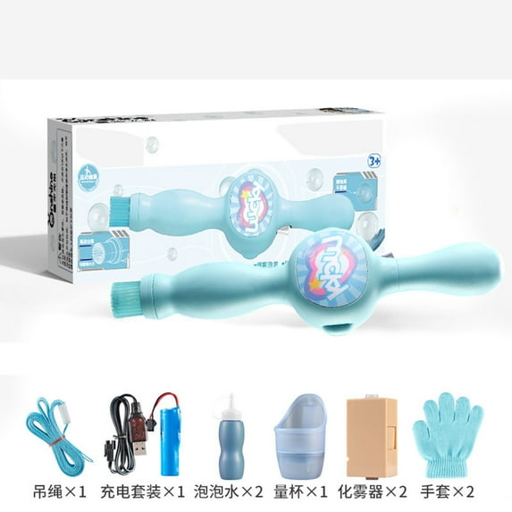 Cevemin Automatic Plastic Bubble Machine Set with Handheld Handle ...