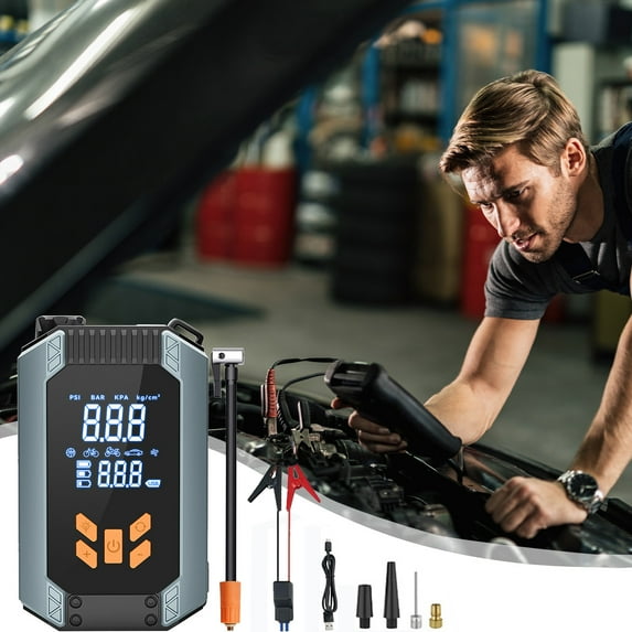 Cevemin Black 12V Car Jump Starter & Inflator 2-in-1 - 7200mAh 1000A ...