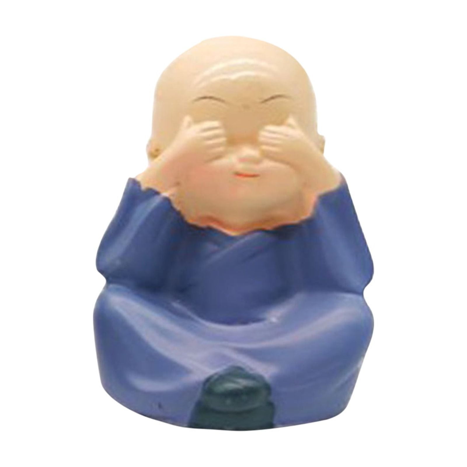 Cevemin Brazilian Wood Zen Monk Figurine - Resin Meditation Sculpture ...