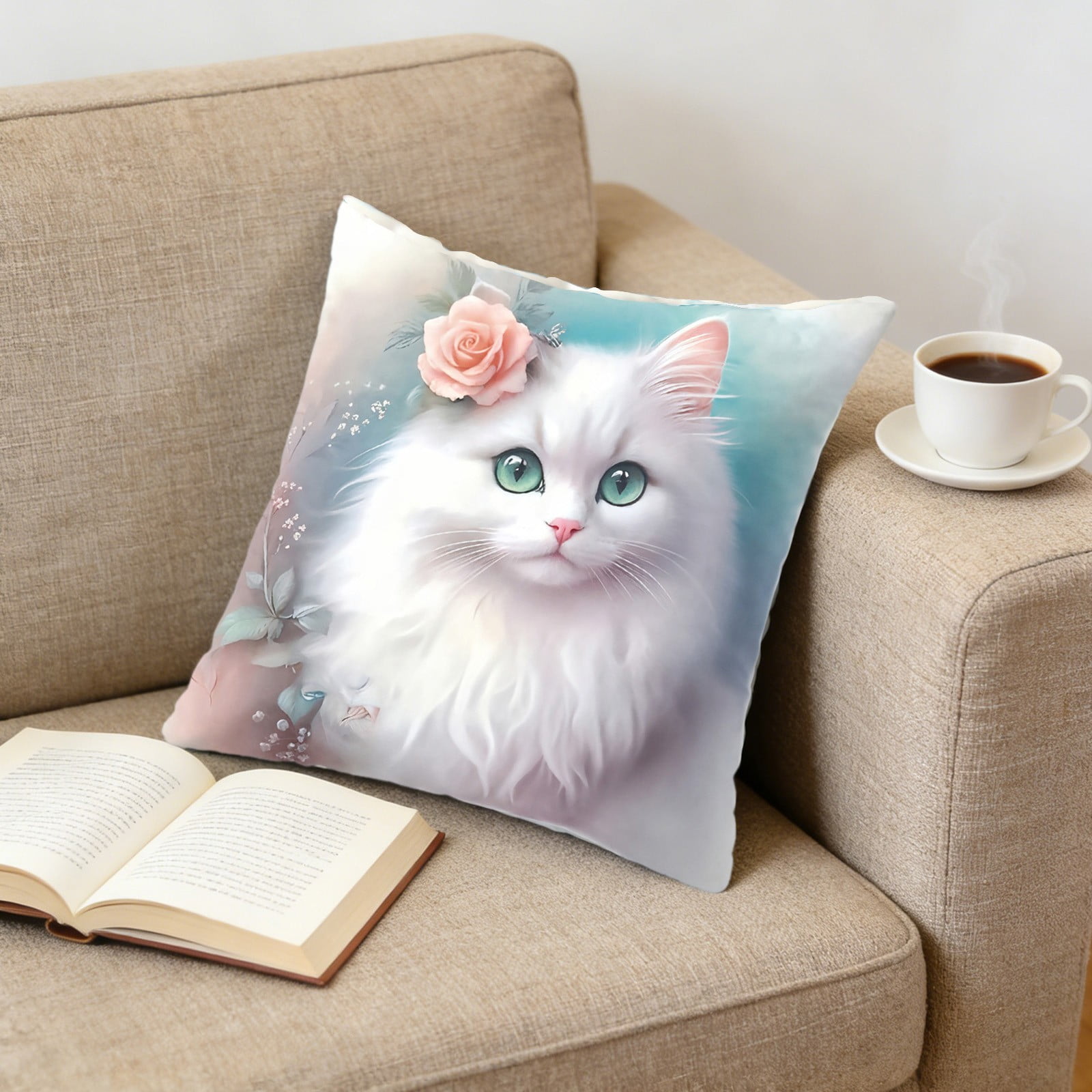 Cevemin Cats Patterns Pillow Covers 17.7x17.7 Inches - Soft Decorative ...