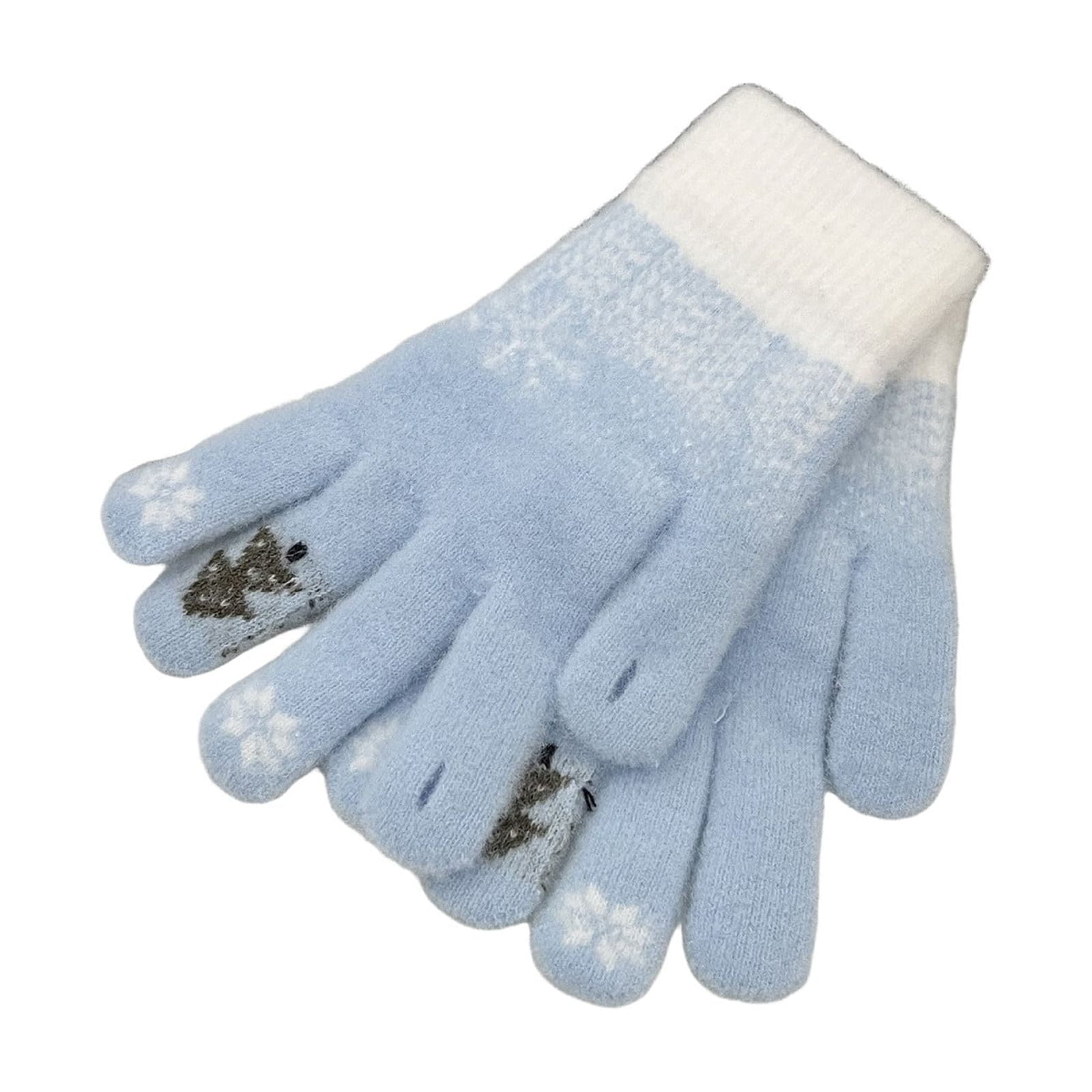 Cevemin Christmas Touch Screen Fleece Gloves (1 Pair) - Winter Warm ...