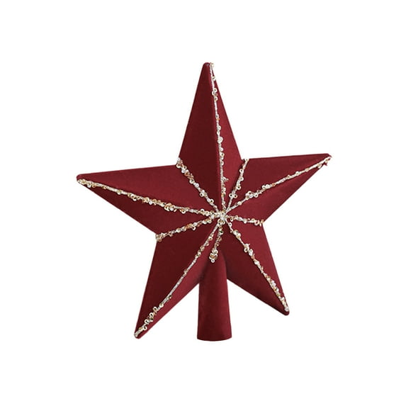 Cevemin Christmas Tree Topper Star - Plastic Glitter Five-Pointed Tree ...